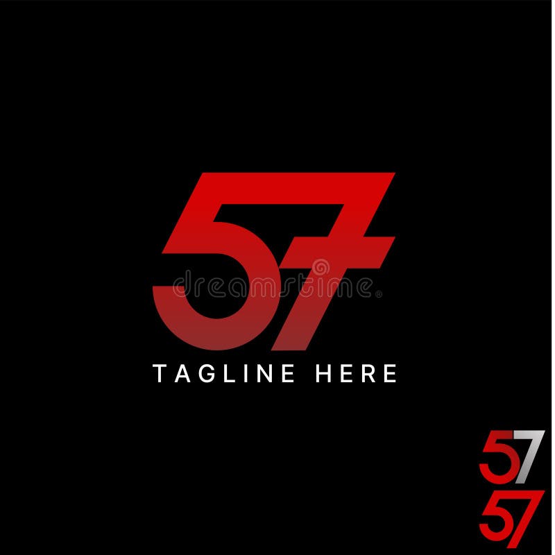 Initial Number 57 Line Font Connect Anniversary Relate To Monogram ...