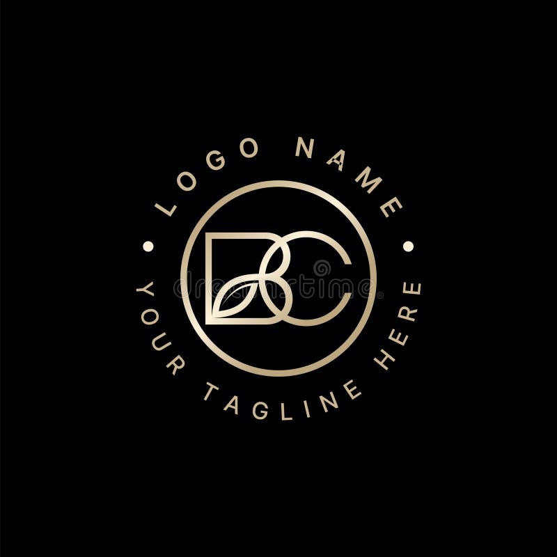 Initial Letter BC Line Font Connect Leaf Circle. Related Monogram ...