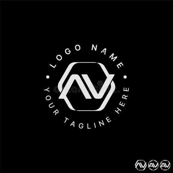 Letter Initial AV Font Flip Mirror Hexagon. Related To Monogram ...