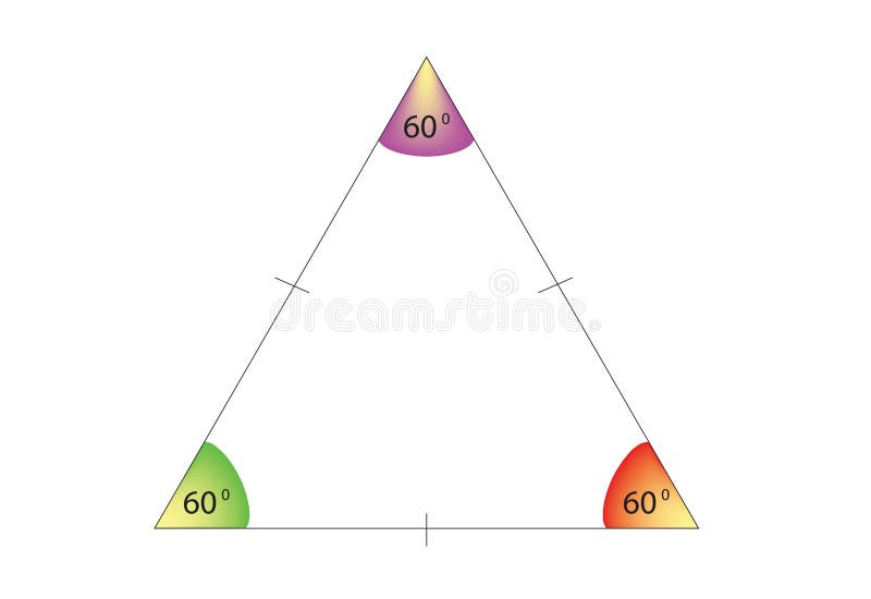 Triangle with Angles 60 60 and 60 an Equilateral Stock Vector ...