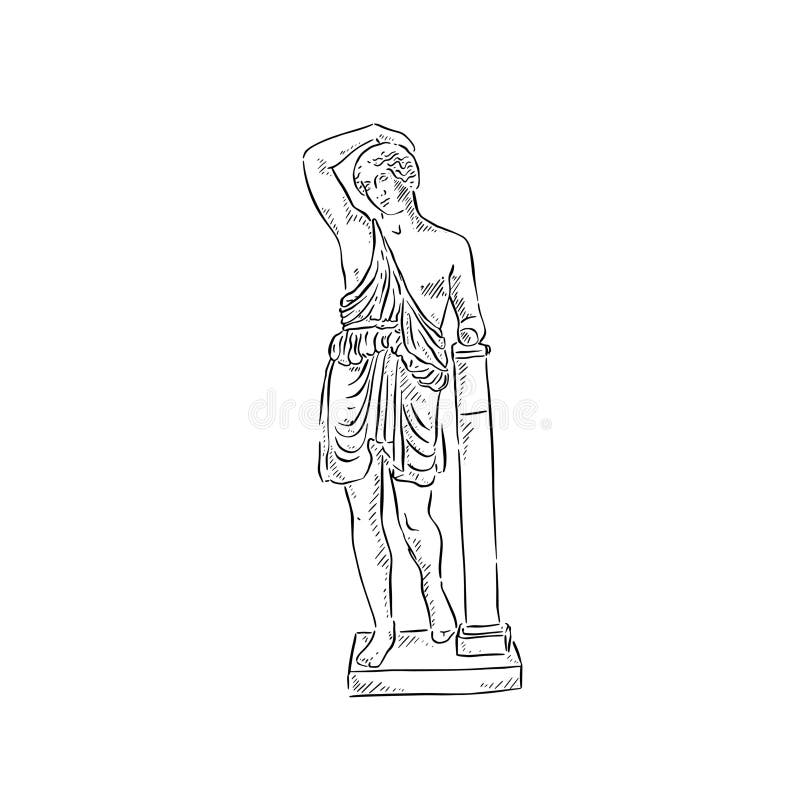 Roman statue illustration stock vector. Illustration of drawn - 321915034