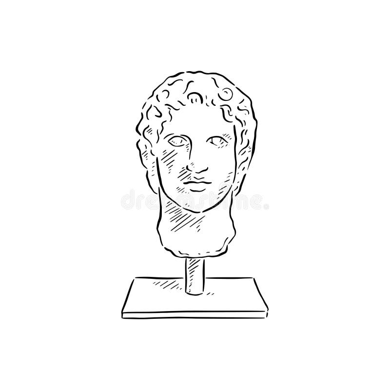 Front Facing Head Ruin Illustration Stock Vector - Illustration of bust ...