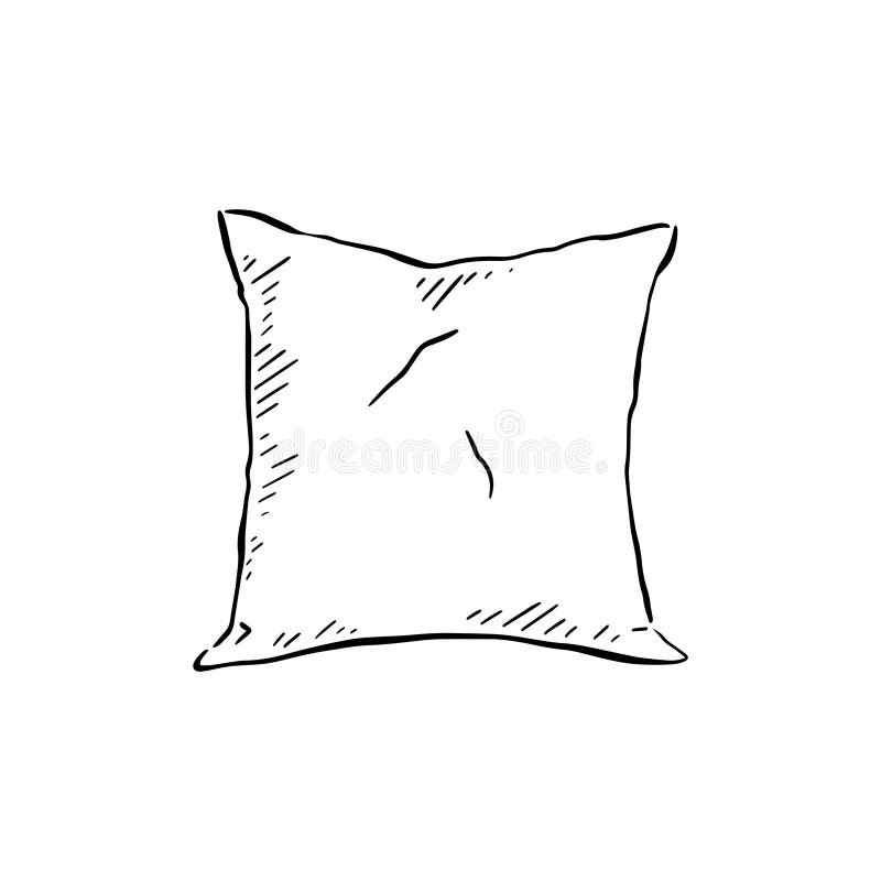 Cushion line drawing stock vector. Illustration of drawing - 321917908