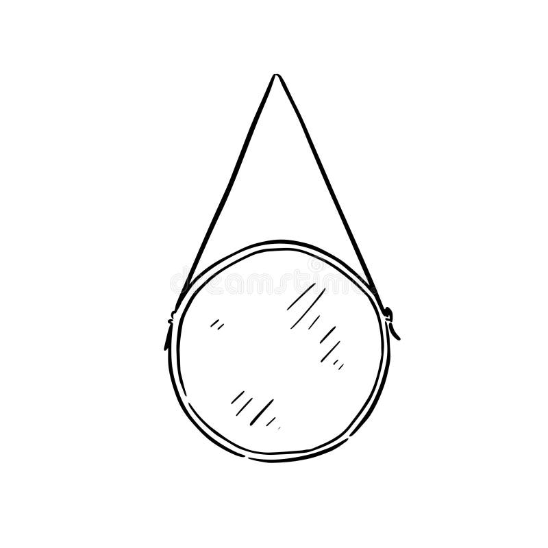 Hanging mirror drawing stock vector. Illustration of decor - 321917933