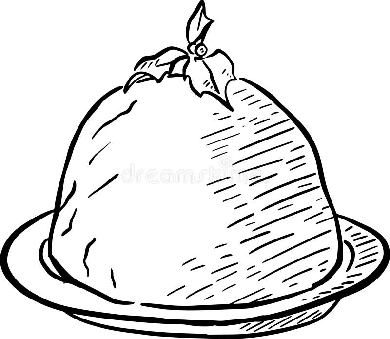 Christmas pudding sketch stock vector. Illustration of drawing - 321936567