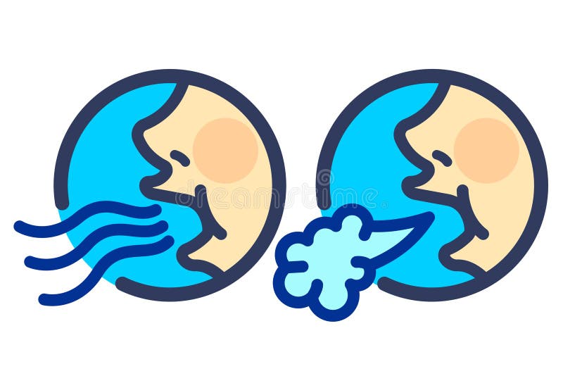 Yawn and Burp Vector Icon Colored Stock Vector - Illustration of ...