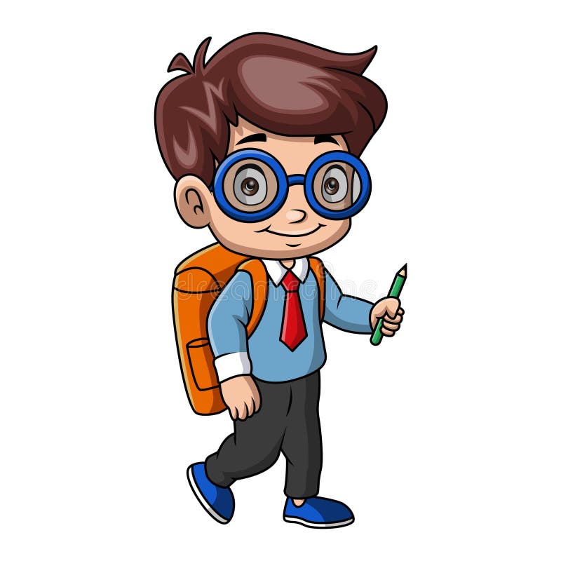 Cute Happy School Boy Cartoon Stock Vector - Illustration of happiness ...
