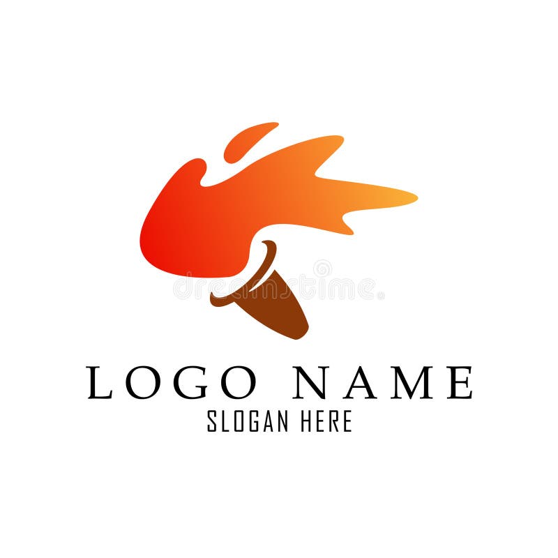 A Torch with Flame Fire Logo Suitable for Brave, Strong and ...