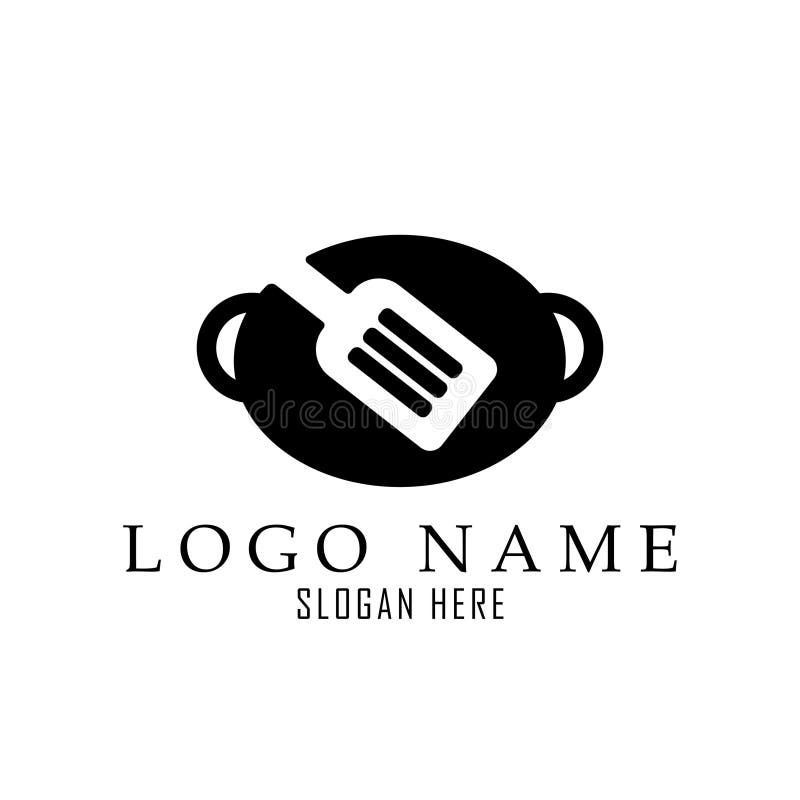 Cooking Minimalist Logo with Bowl and Spatula Suitable for Restaurant ...
