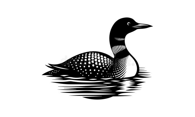 Loon Black Silhouette Style Vector Illustration Art Isolated on ...