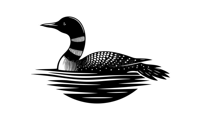 Loon Black Silhouette Style Vector Illustration Art Isolated on ...