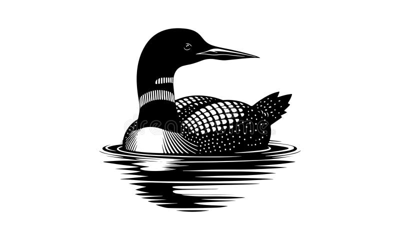 Elegant Black Silhouette Style Loon Logo Template Vector Illustration ...