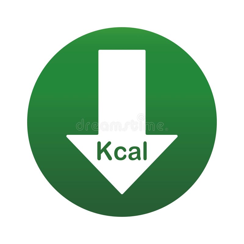 Calories Reduction Icon. Low Kilocalories Graphics Sign with Arrow ...