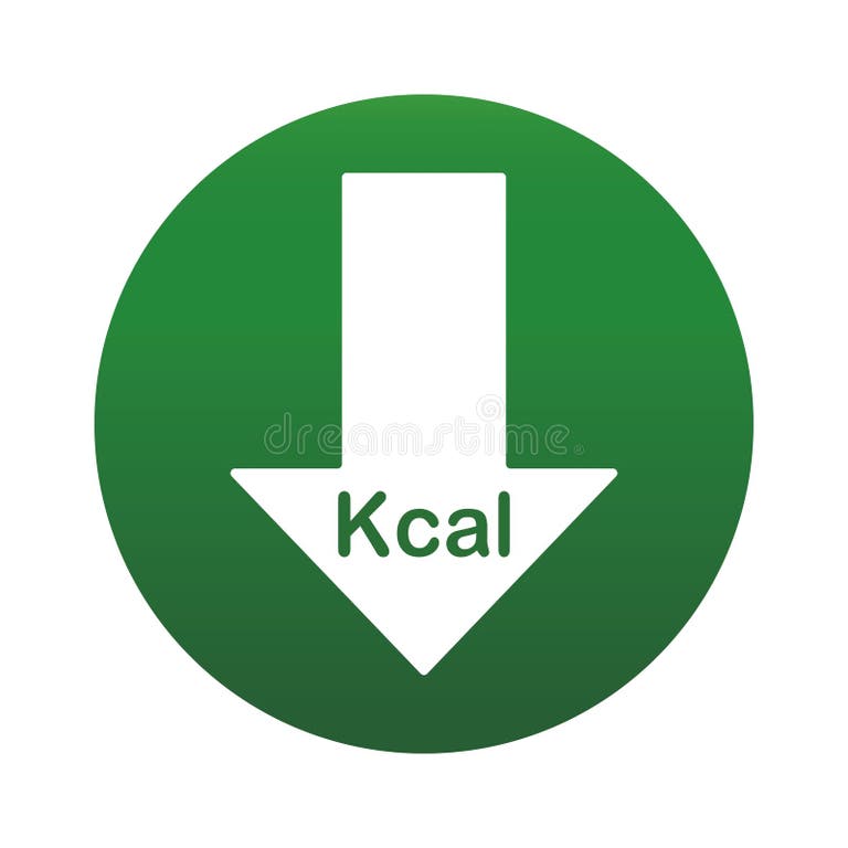 Calories Reduction Icon. Low Kilocalories Graphics Sign with Arrow ...