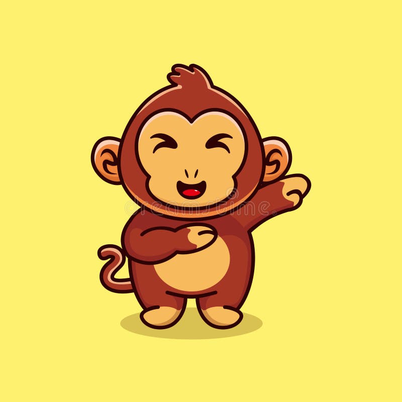 Vector Cute Monkey Dabbing Cartoon Stock Illustration - Illustration of ...