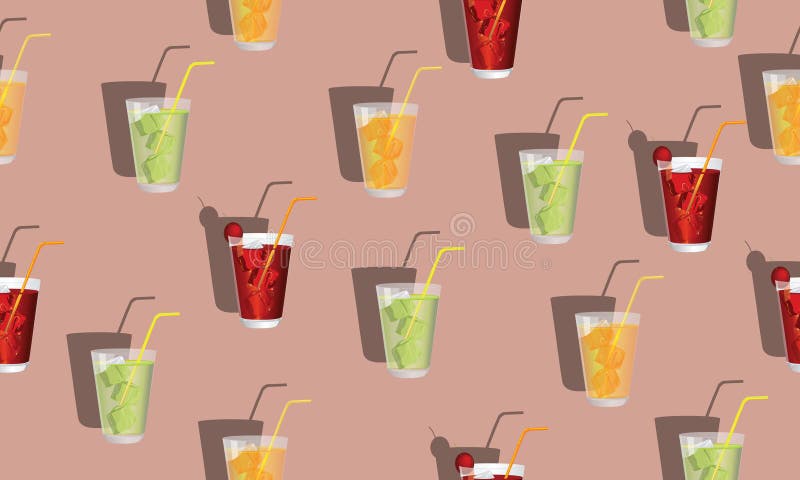 Seamless Pattern with Fresh Drink Color Background. Stock Vector ...