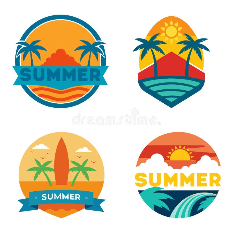 Cut Summer Vector Logo Illustration. Stock Vector - Illustration of ...