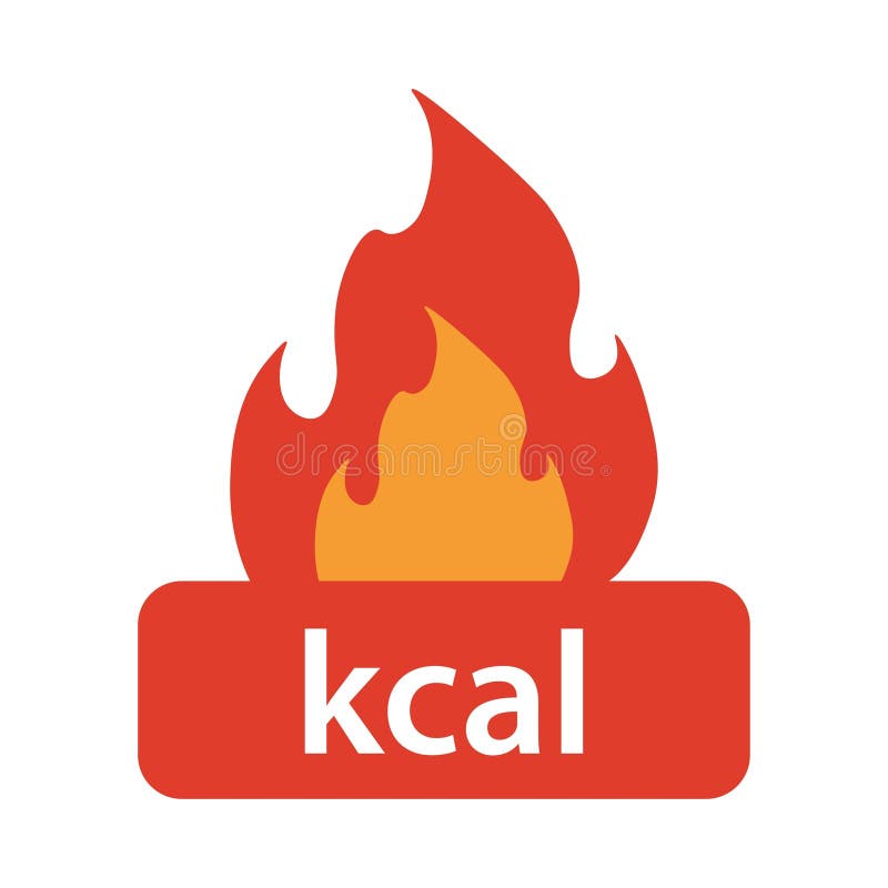 Energy Fat Burn Kcal Fire Icon. Kilocalorie Red-orange Logo Vector ...