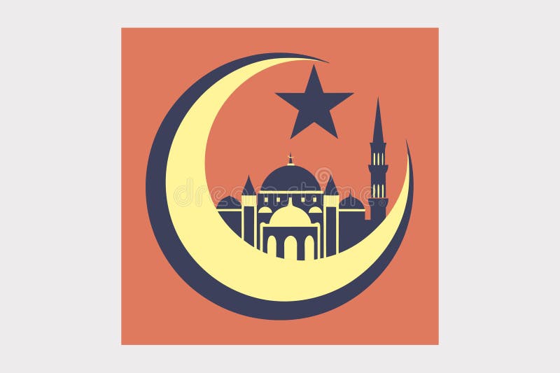 Mosque and Star Icon Vector Stock Vector - Illustration of clean, print ...