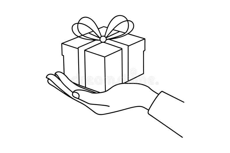 Hand Holding Gift Vector Illustration Stock Vector - Illustration of ...
