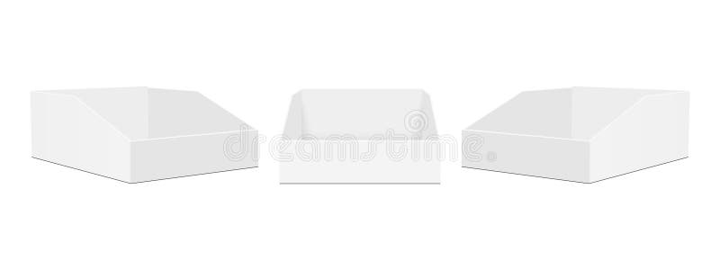 Three Triangular Display Boxes, Front and Side View Stock Vector ...