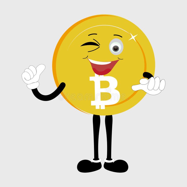 Bitcoin Crypto Currency Character Design Mascot, Gestures of Cute ...