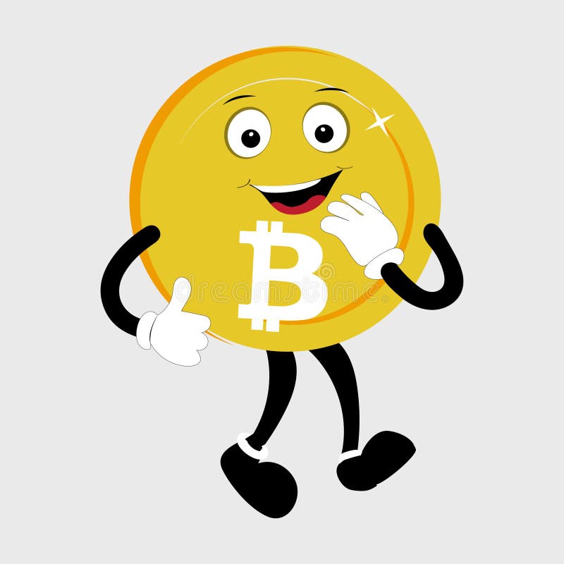 Bitcoin Crypto Currency Character Design Mascot, Gestures of Cute ...