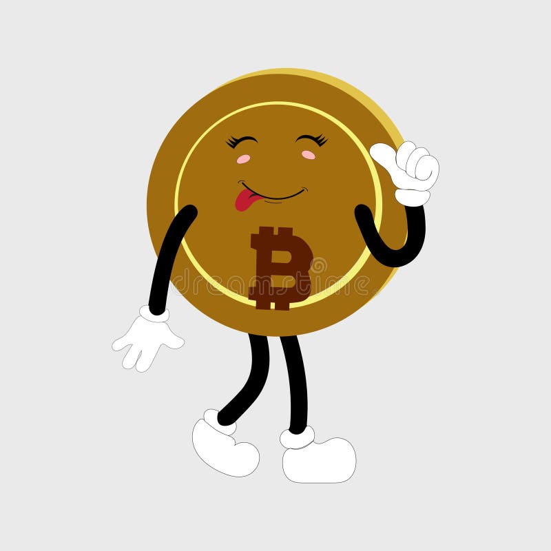 Bitcoin Crypto Currency Character Design Mascot, Gestures of Cute ...