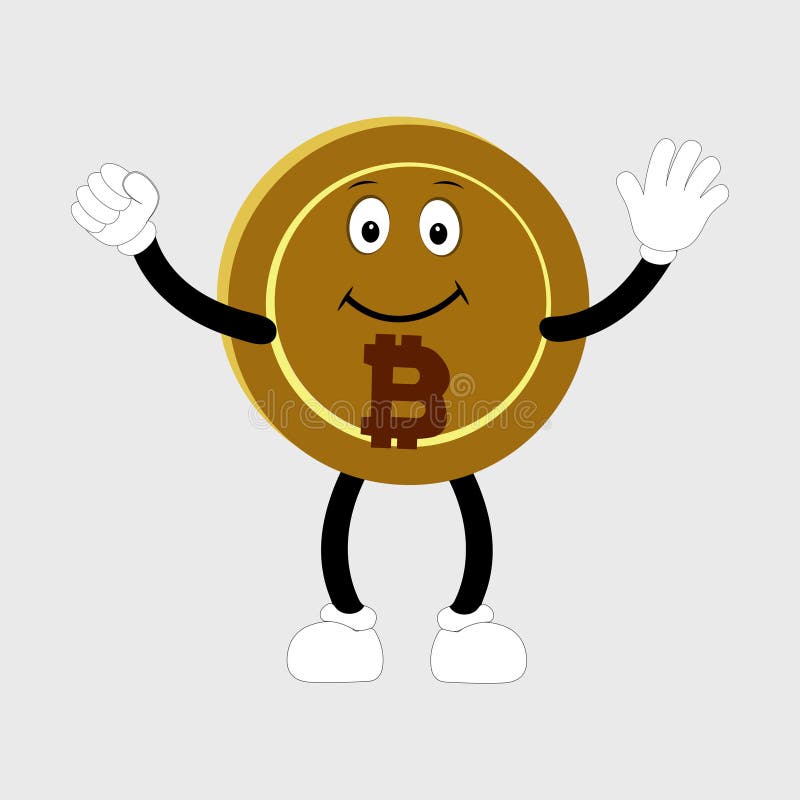 Bitcoin Crypto Currency Character Design Mascot, Gestures of Cute ...
