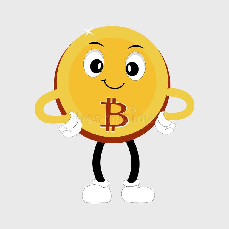 Bitcoin Crypto Currency Character Design Mascot, Gestures of Cute ...