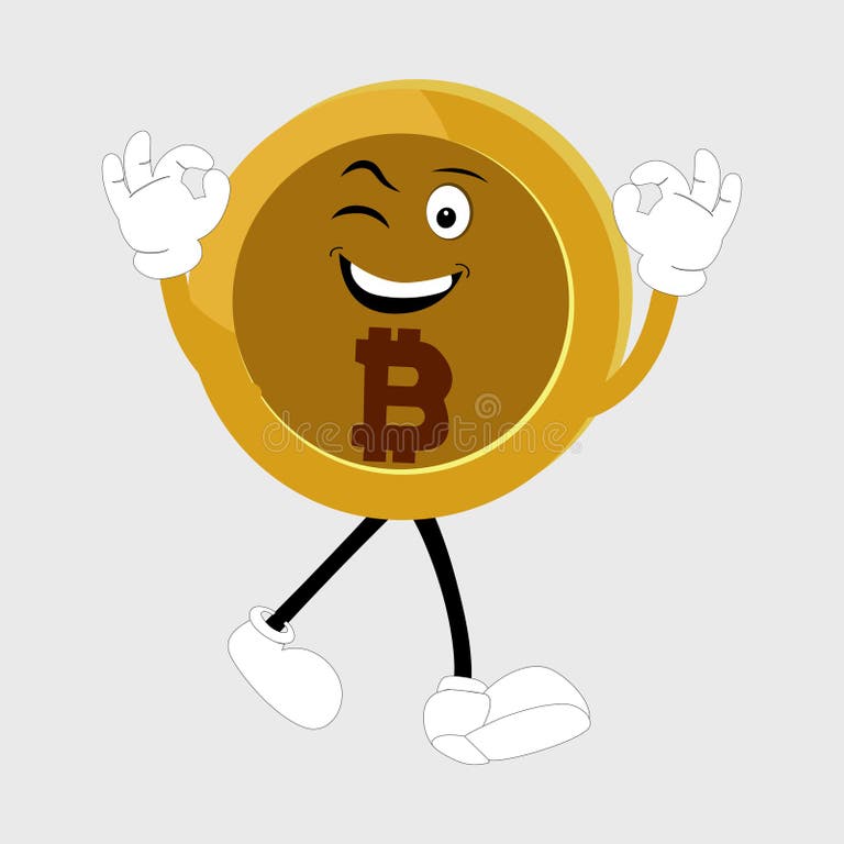 Bitcoin Crypto Currency Character Design Mascot, Gestures of Cute ...