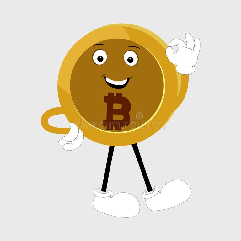Bitcoin Crypto Currency Character Design Mascot, Gestures of Cute ...