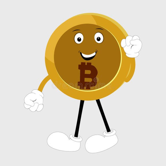 Bitcoin Crypto Currency Character Design Mascot, Gestures of Cute ...