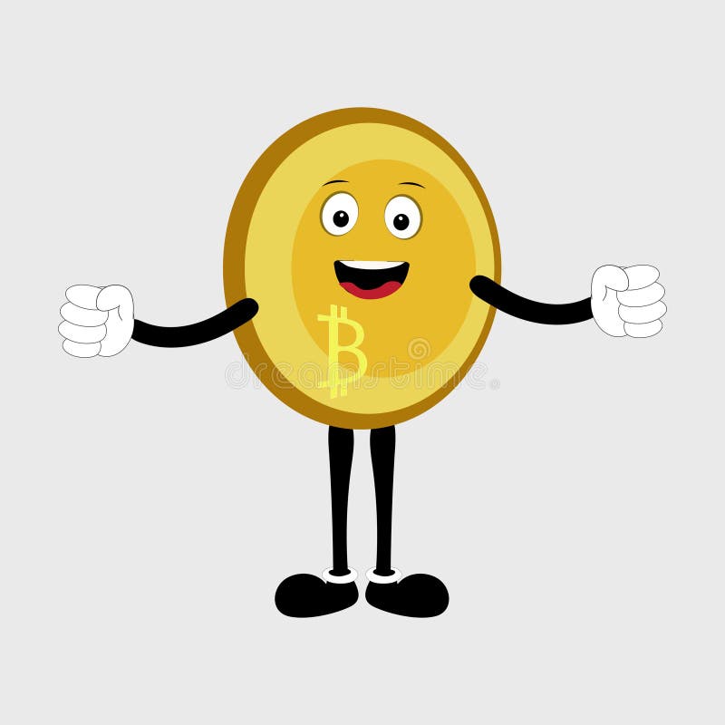 Bitcoin Crypto Currency Character Design Mascot, Gestures of Cute ...
