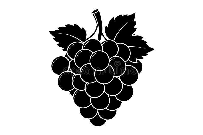 Grapes Silhouette Vector: Elegant Fruit Forms in Digital Art Stock ...