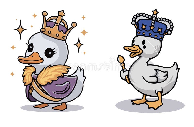Majestic King Duck: Silhouette Vector Art on White Background Stock ...