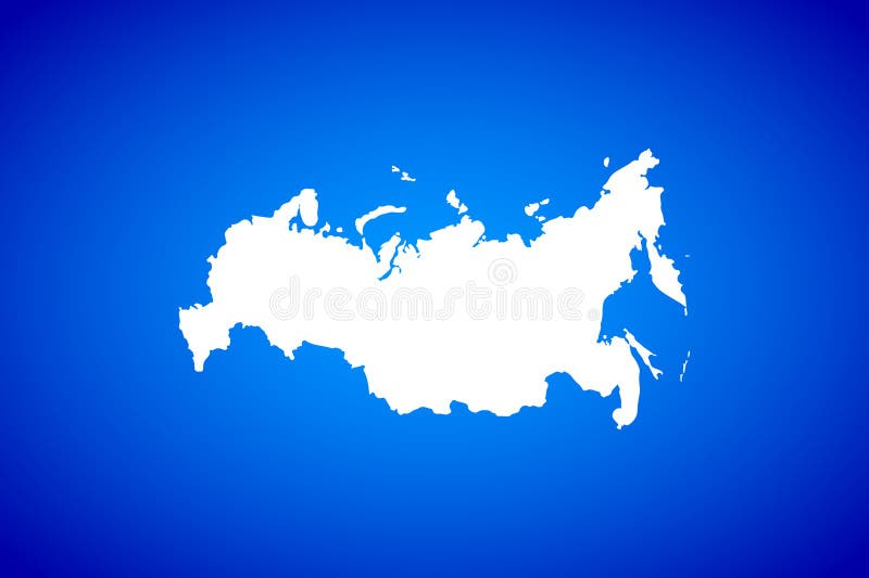 White Map Isolated on Blue Background Design Concept of Country Russia ...