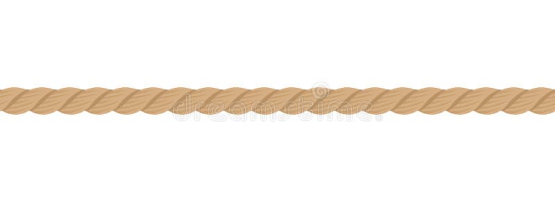 Hemp or Cotton Rope. Seamless Cord Isolated on White Background Stock ...