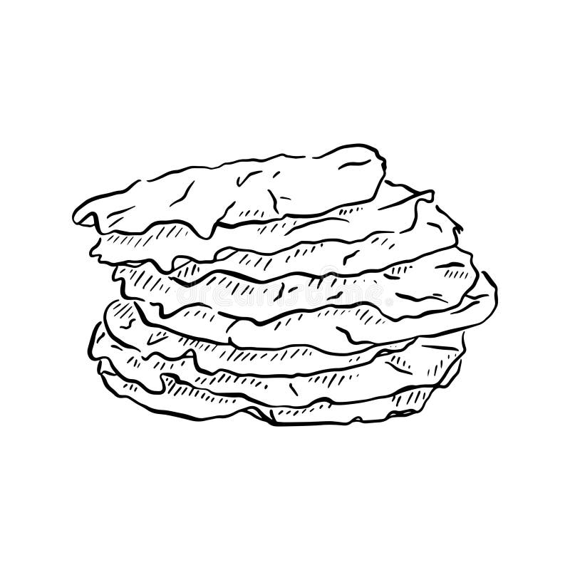 Stack of Poppadoms Illustration Stock Vector - Illustration of ...