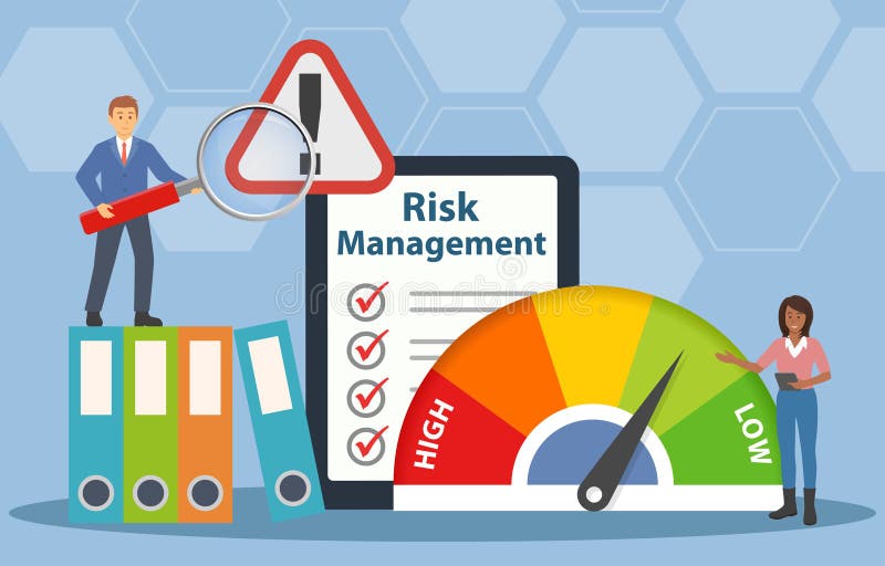 Risk Management Business Checklist Infographic with Risk Meter Stock ...