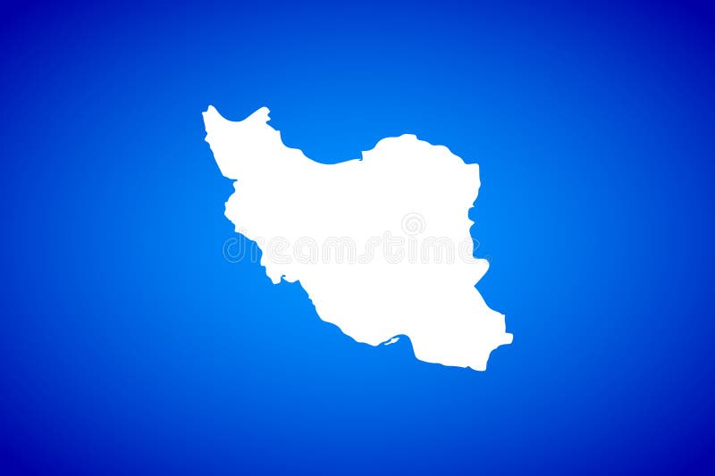 White Map Isolated on Blue Background Design Concept of Country Iran ...