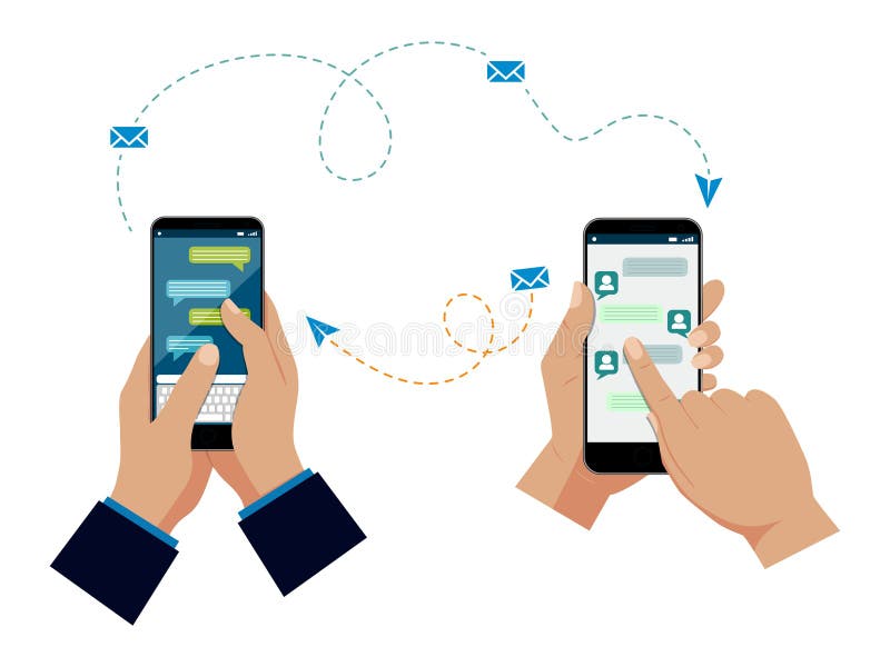 Set of Direct Message Process Concept. 3d Illustration .. Stock ...