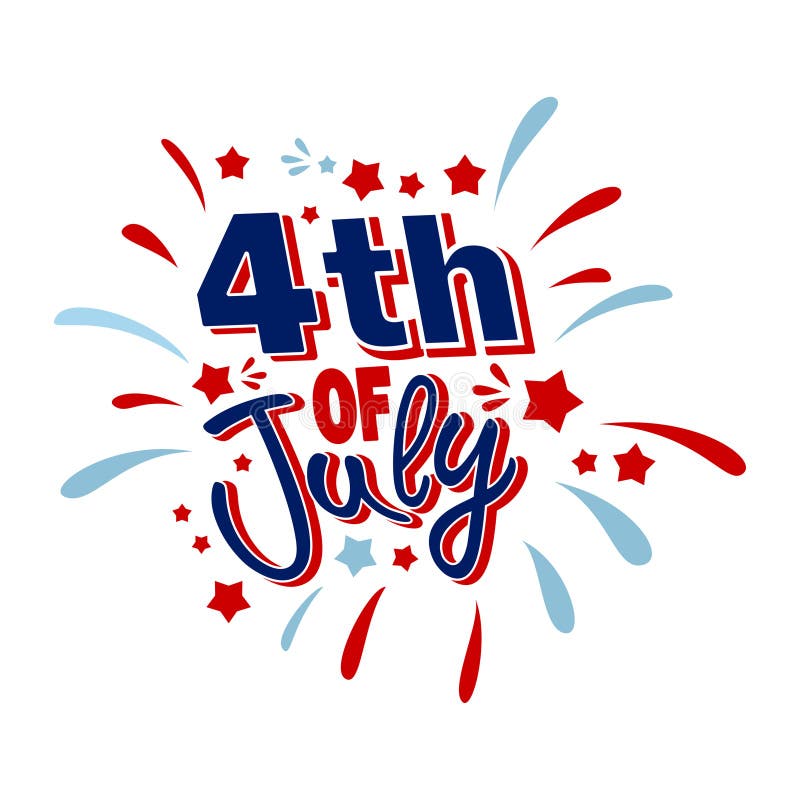 Happy 4th of July Typography Design To Celebrate American Independence ...