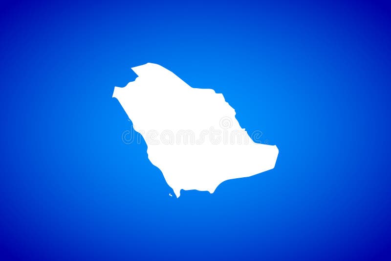 White Map Isolated on Blue Background Design Concept of Country Saudi ...