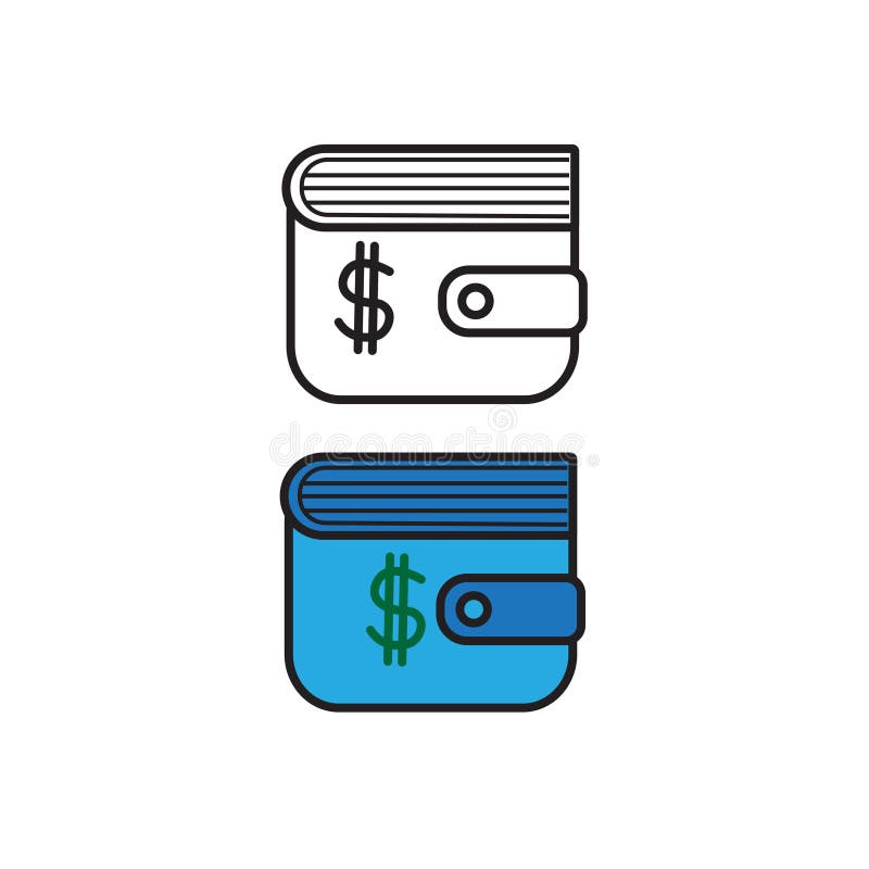A Wallet Icon with Two Color Icons Stock Vector - Illustration of bank ...