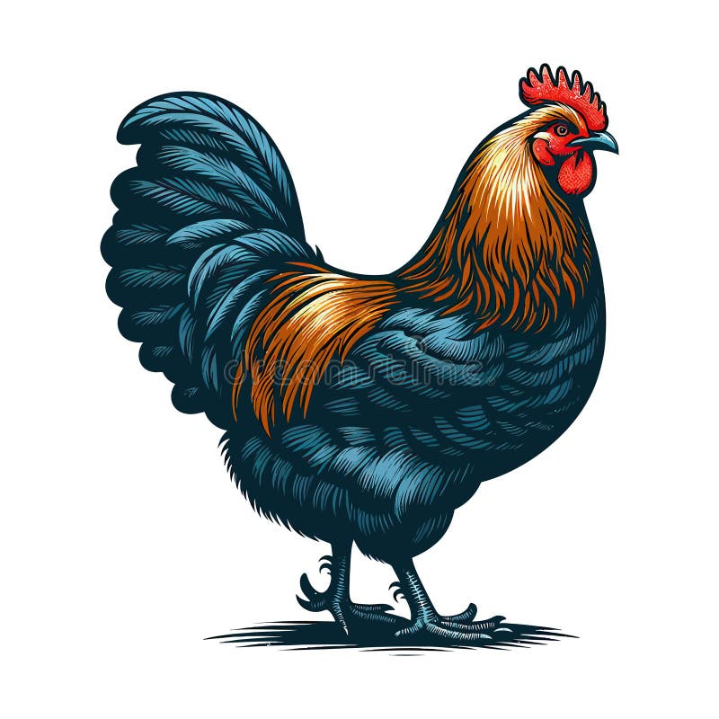 Hen Chicken Vector Silhouettes Rooster Poultry Farm, Egg, Meat, Broiler ...