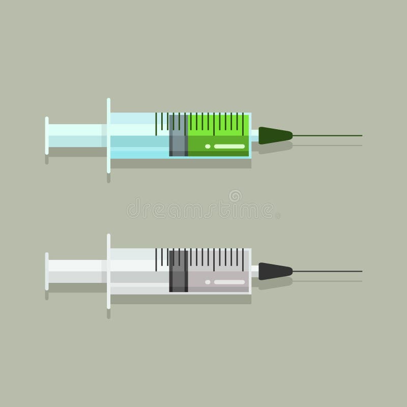 Syringe Needle Inject Icon Vector Flat Graphic Illustration. Medical ...