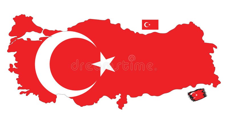 Turkiye Map and Flag stock vector. Illustration of wallpaper - 322893124