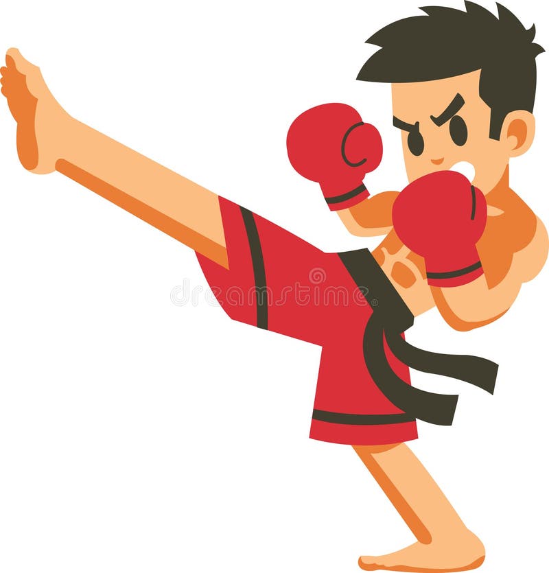 Young Boy Muay Thai Kick Boxing Stock Vector - Illustration of logo ...