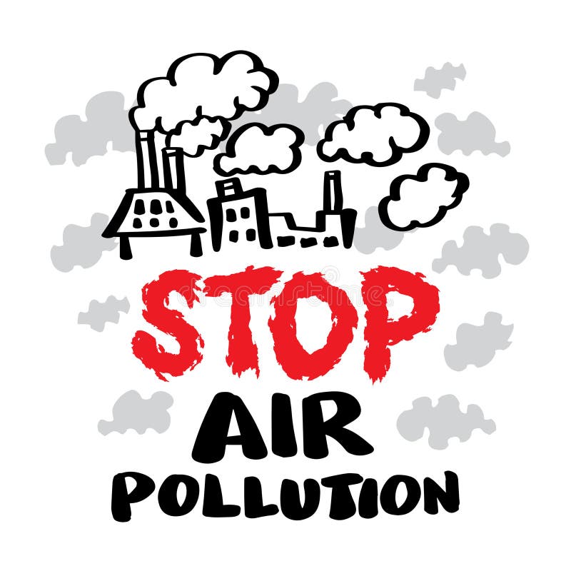Stop Air Pollution. Pollution Concept Stock Vector - Illustration of ...